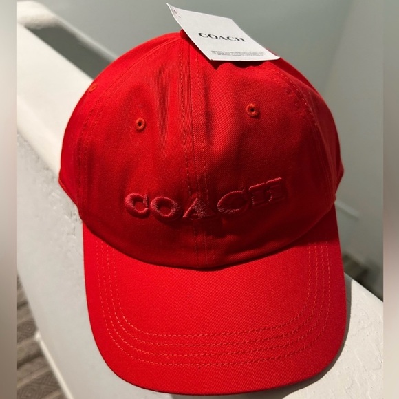 Coach | Accessories | Coach Embroidered Baseball Cap Red | Poshmark